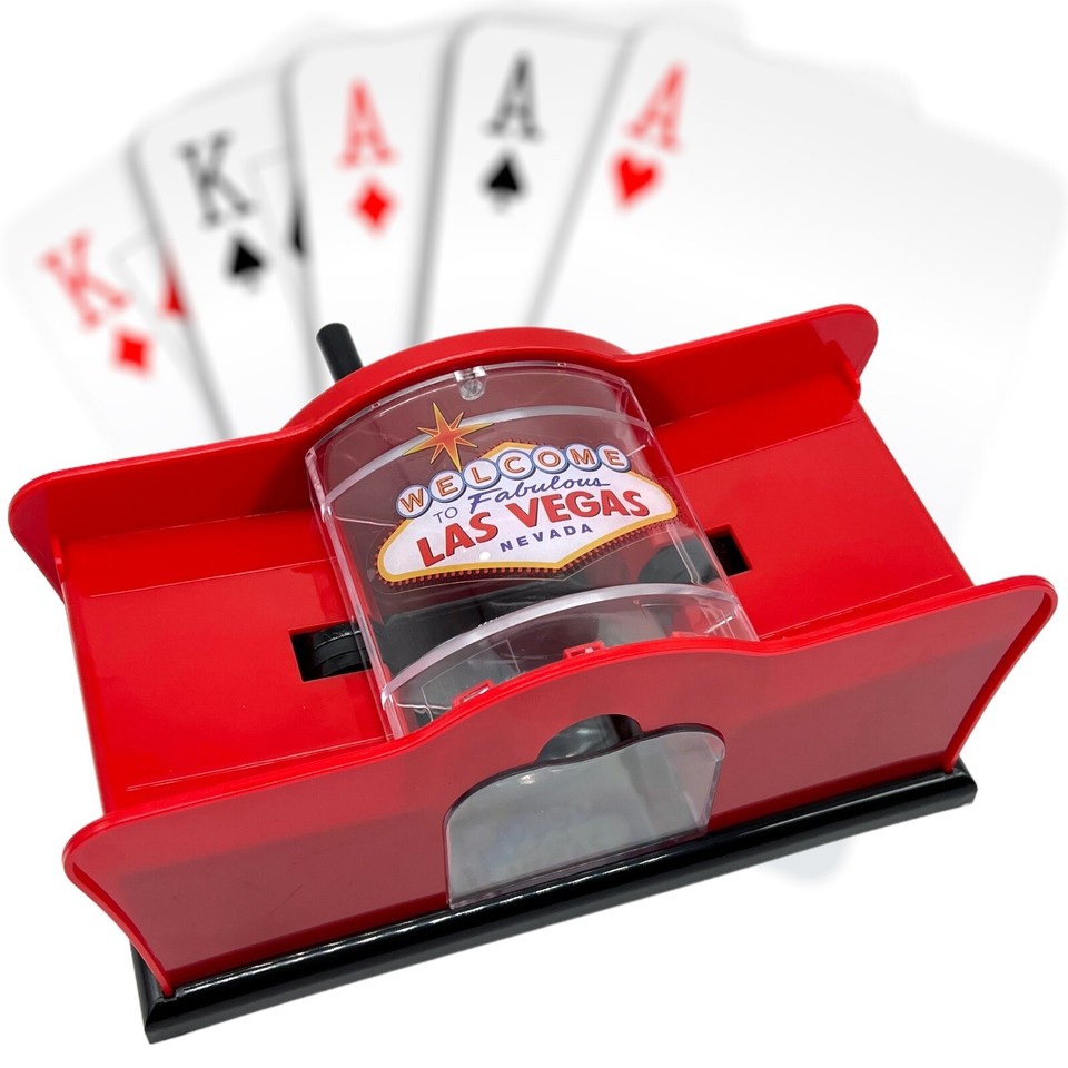 Manual Hand Crank Card Shuffler Two Deck Plastic Poker Blackjack Games ...