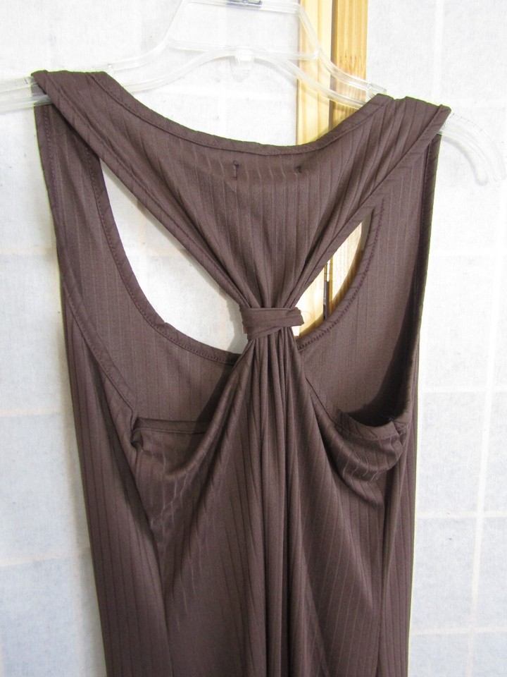 NWT Emme Jordan Beautiful & Fabulous Brown Ribbed Sleeveless Dress Size ...