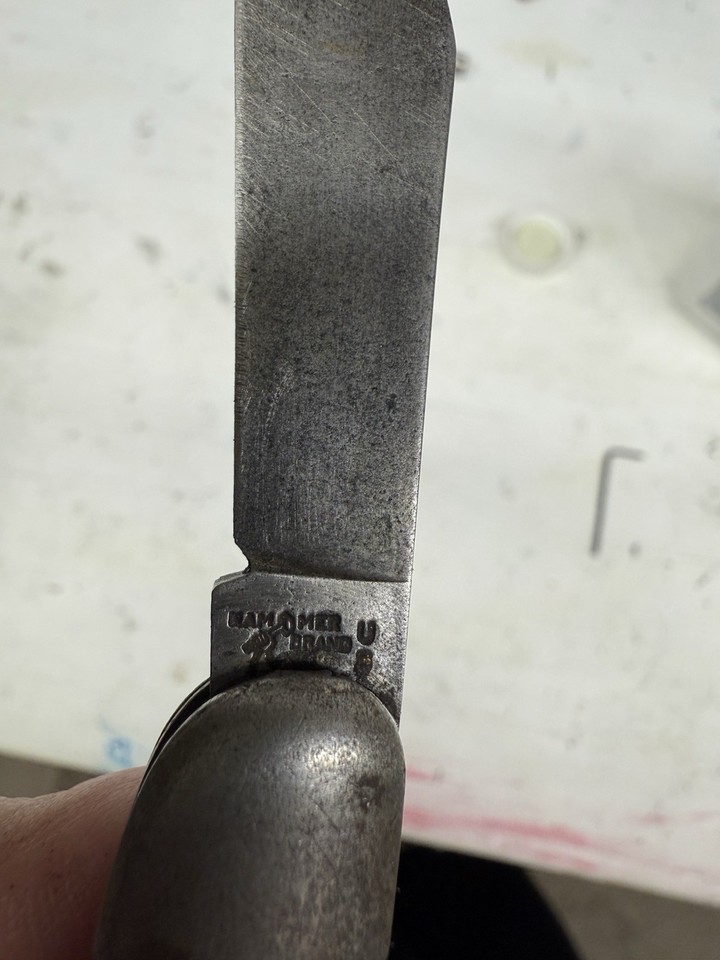 Hammer Brand Vintage Pocketknife Pearl Plastic Handle Carbon Steel ...