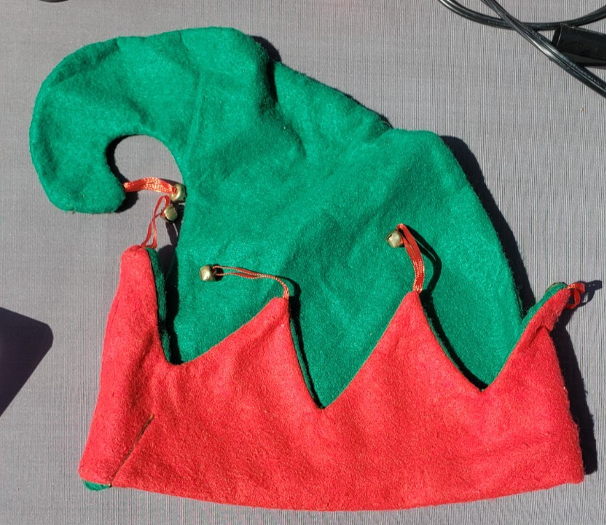 Red and Green Christmas Elf Jingle Hat | eBay