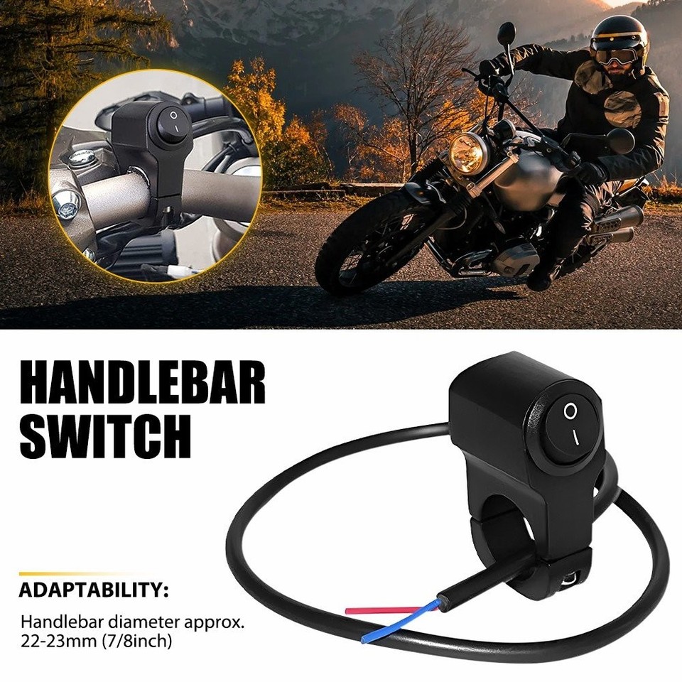 7/8" 22mm Handlebar Headlight Fog Light Horn ON OFF Start Kill Switch ...