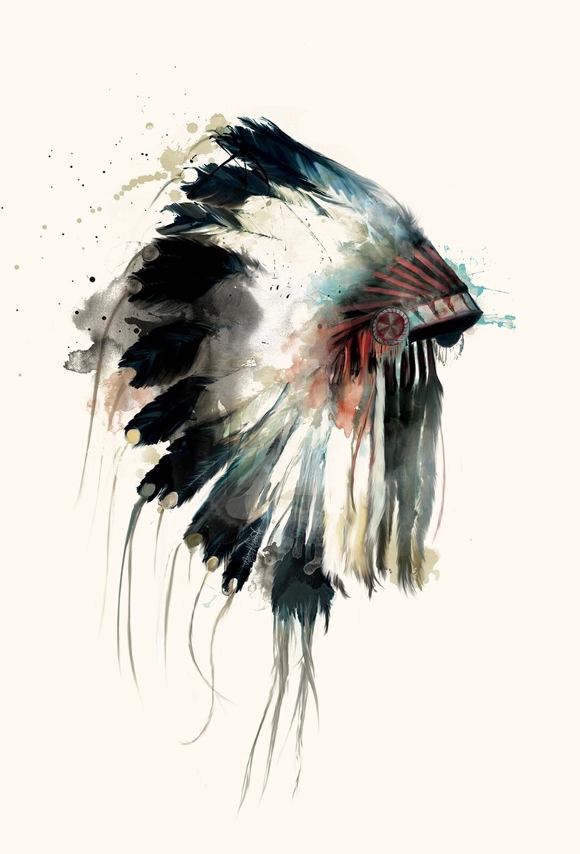 Native American Feather Painting