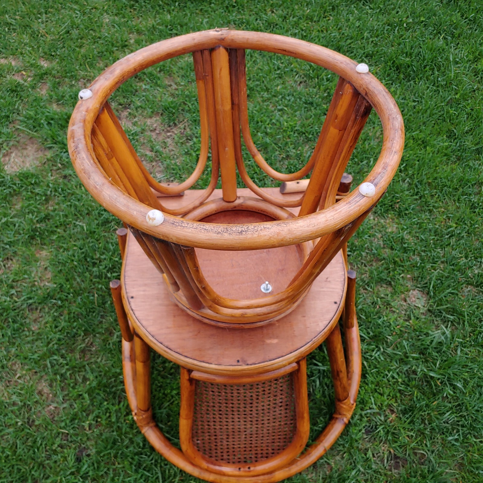 Vintage Swivel Rattan Chair Bentwood Cane Back Willow and Reed Henry ...