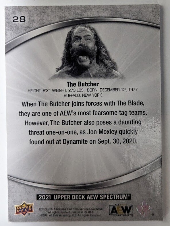 AEW 2021 Spectrum Upper Deck The Butcher Card #28 | eBay