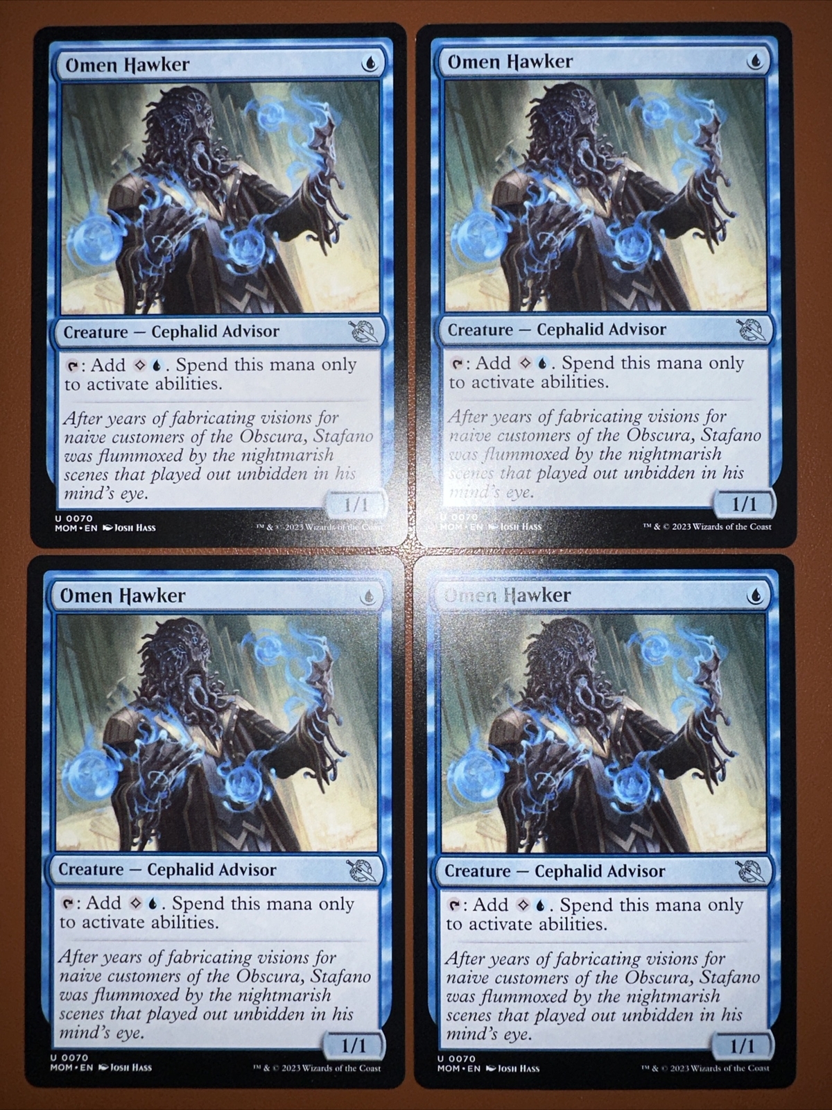 Omen Hawker x4 (Playset) - March of the Machine (MOM) MINT Rare Magic ...