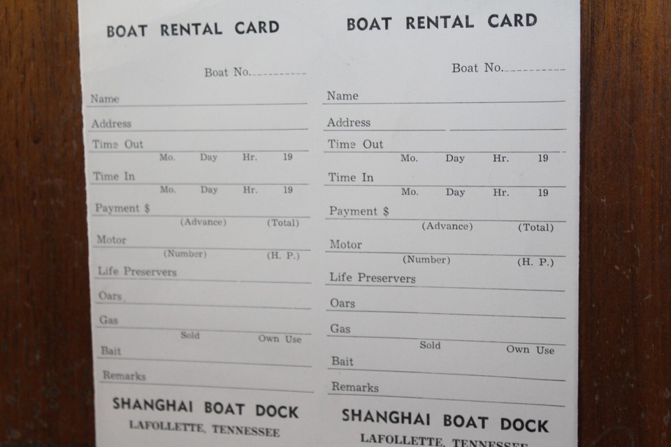 Vintage 1960's LaFollette Tennessee Norris Shanghai Boat Dock Rental ...