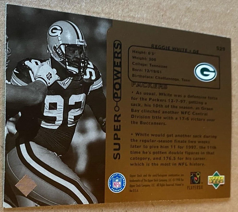 REGGIE WHITE HOF 1998 UPPER DECK SUPER POWERS Card #S29 NM-MT Condition ...