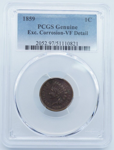 1859 Indian Head Cent PCGS Genuine VF Detail - C1023 - .705 | eBay