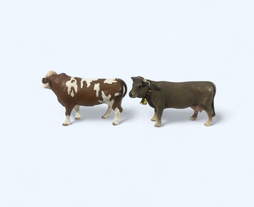 Schleich Cow Lot Braunvieh cow model plastic toy figure Swiss Brown ...