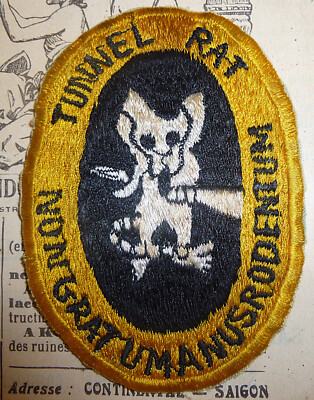 Original Tunnel Rat - Patch - NOT WORTH a RAT'S ASS - Vietnam War, CU ...