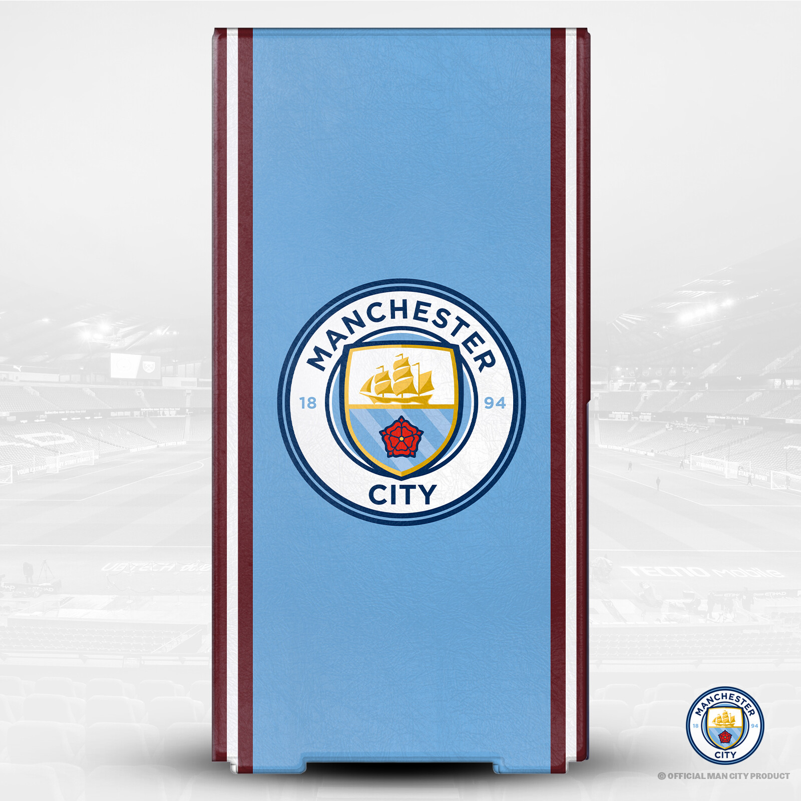 OFFICIAL MANCHESTER CITY MAN CITY FC LOGO ART CONSOLE WRAP FOR XBOX ...