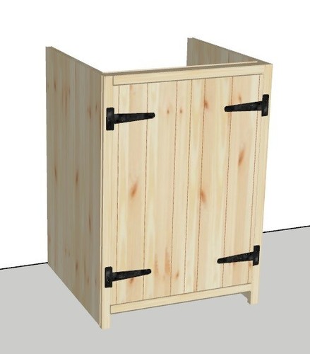 Pine Rustic Farmhouse Style Kitchen Base Unit 600mm wide with 2 doors ...