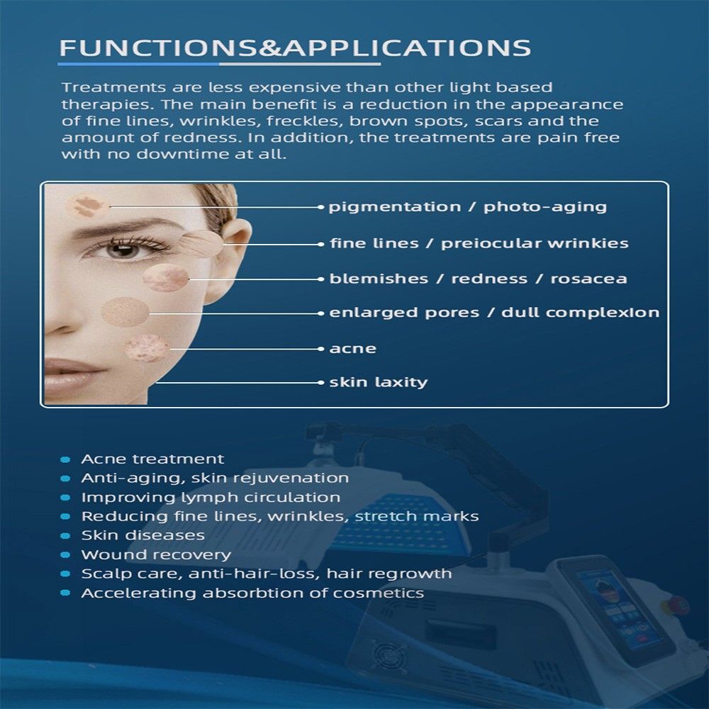 PDT Photon Bio-light Therapy Facial Beauty Whiten Lamp 7 Color Skin ...