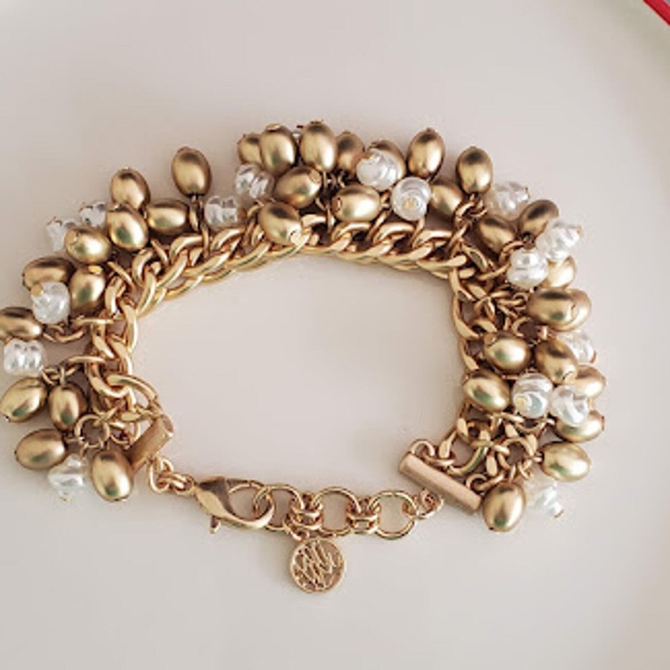 Lilly Pulitzer Bracelet Gold Tone Beads and Pearls Cha Cha Resort ...