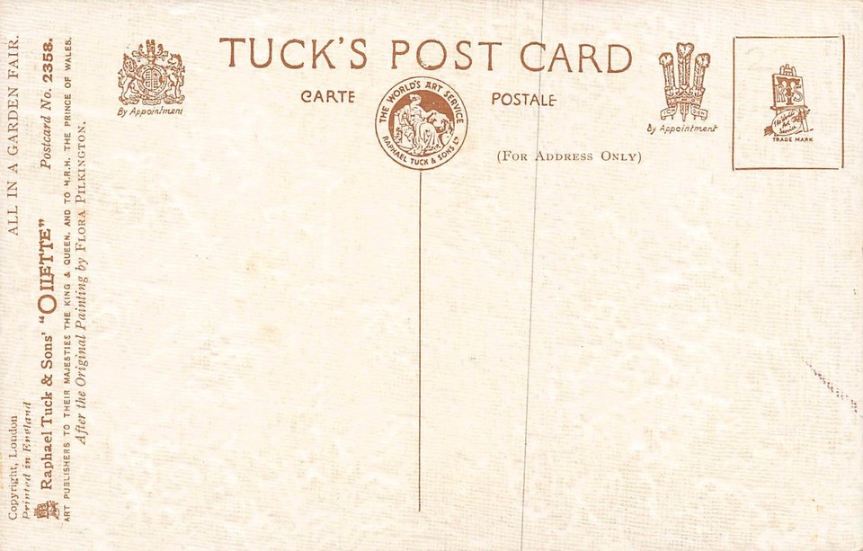 All in a Garden Fair Tucks 2358 Oilette Postcard (B312) | eBay UK