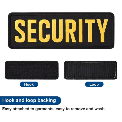 SECURITY Patch with Hook and Loop for Vest Clothes Backpacks Hat Yellow ...