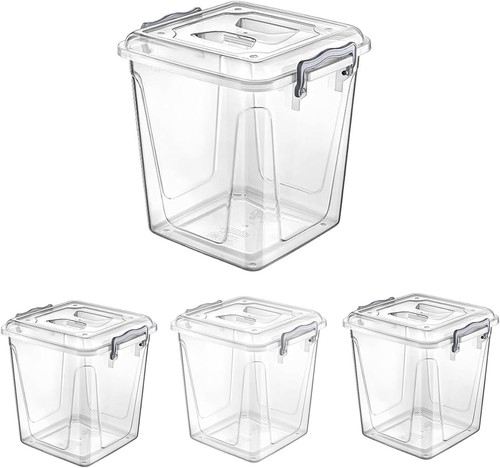 20L Pantry Storage Box Containers Lid Kitchen Food Flour Storage Tub ...