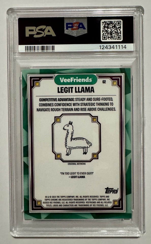 Legit Llama Black Refractor 9/10 2025 Topps Chrome Veefriends PSA 9 | eBay