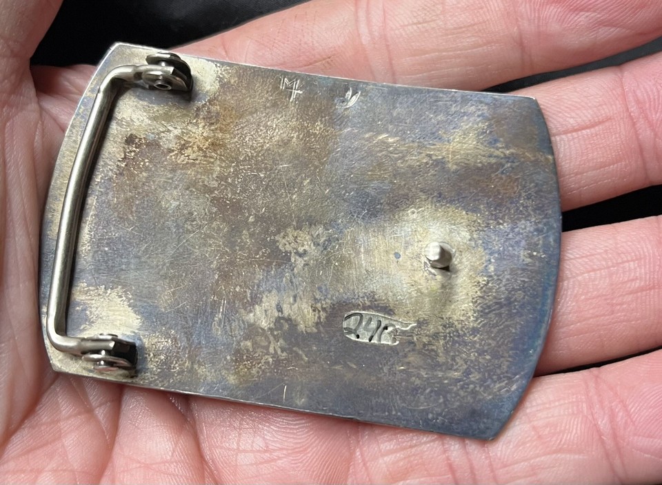 MARK TAWABONGVA HOPI SILVER BELT BUCKLE | eBay