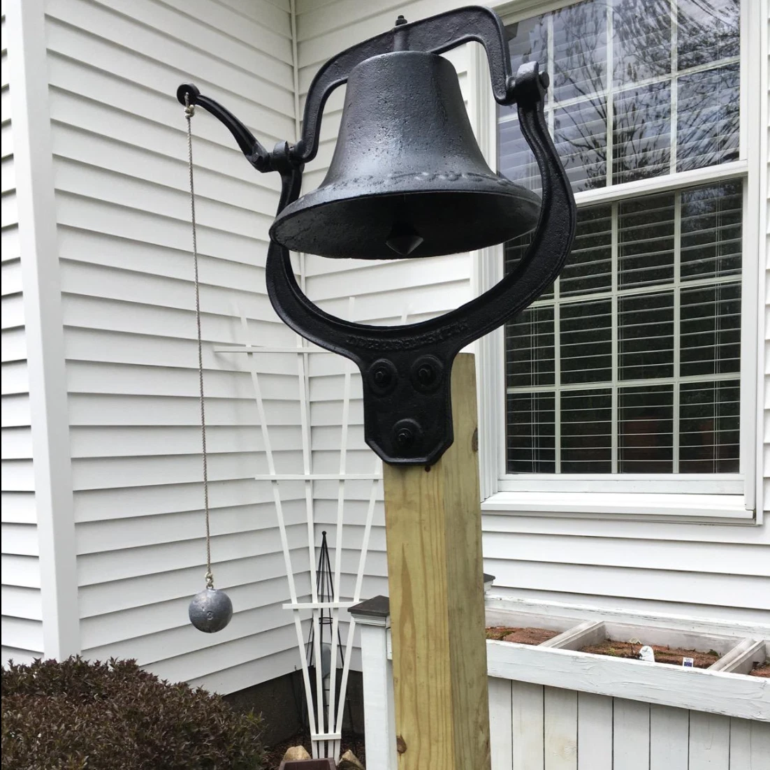 Vintage Cast Iron Dinner Bell Antique Cast Iron Bell W/ Bell Harp