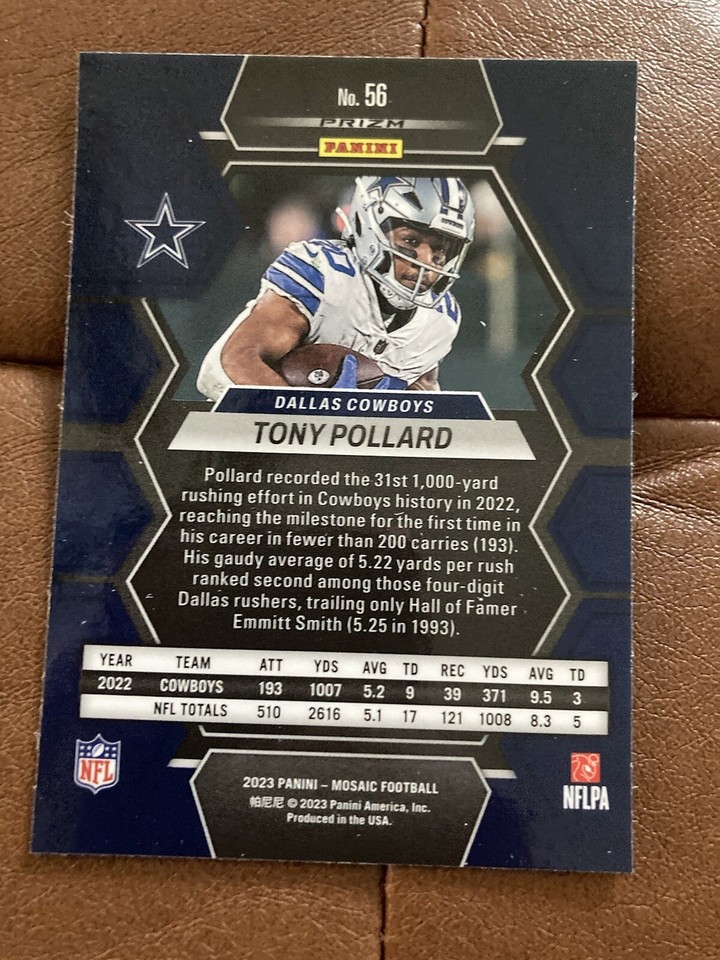 2023 Panini Mosaic Tony Pollard Pink Mosaic Prizm #56 Cowboys | eBay