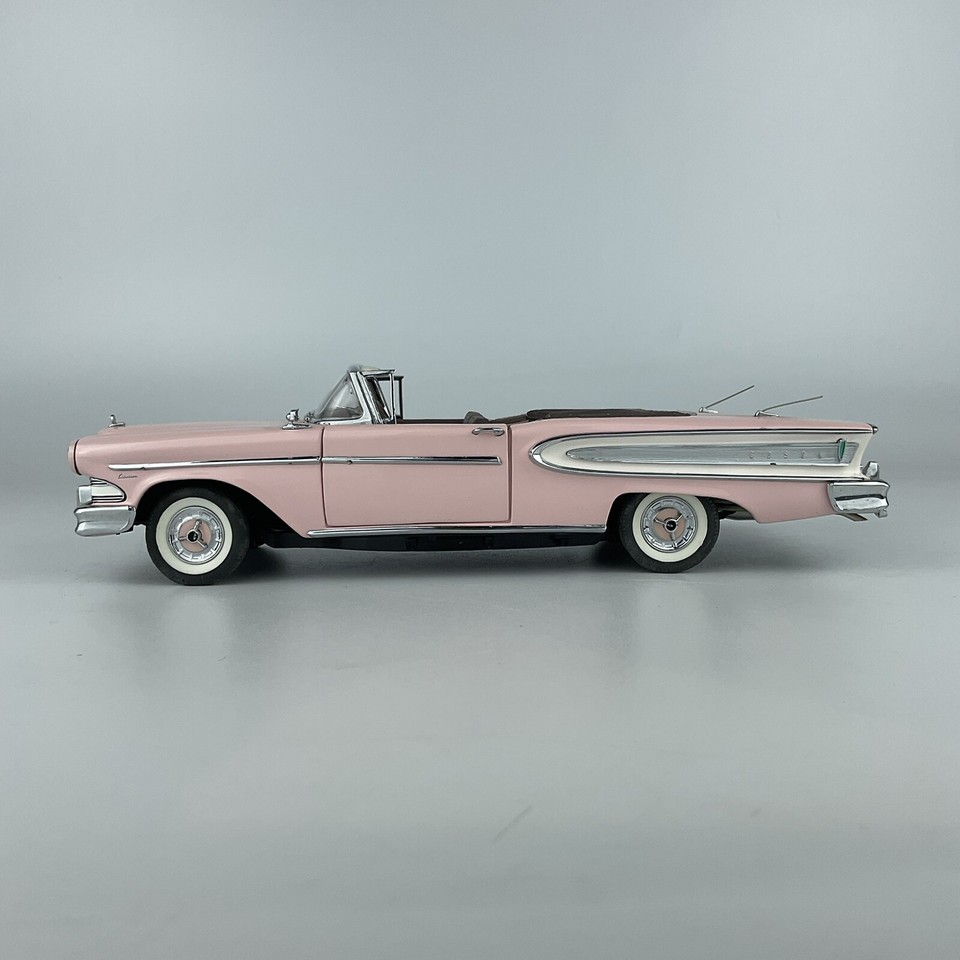Franklin Mint ~ 1958 Edsel Citation Convertible PINK ~1:24 READ ...