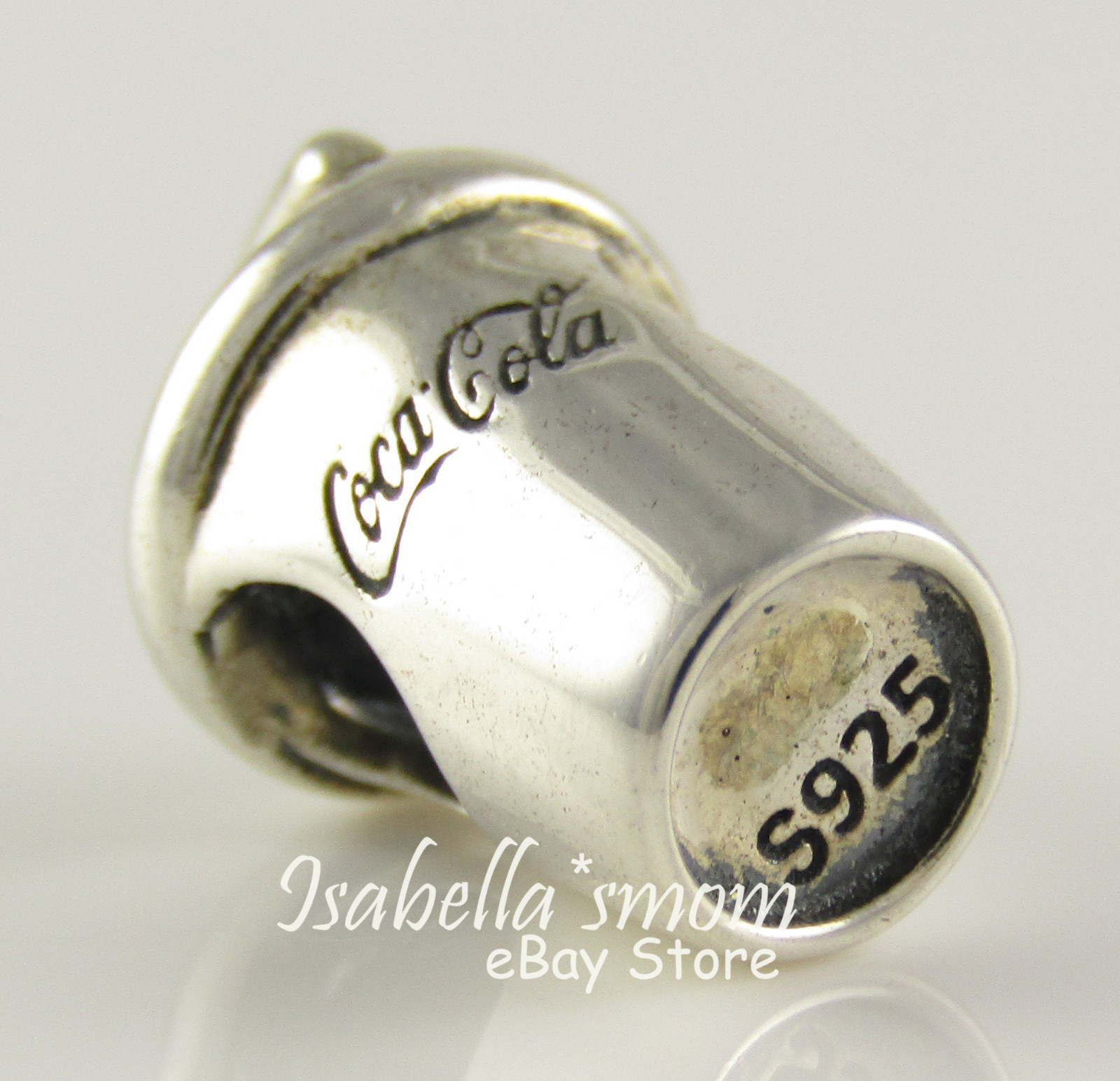 COCA-COLA 925 Sterling Silver COKE Soda Cup European Bead/Charm NEW w ...