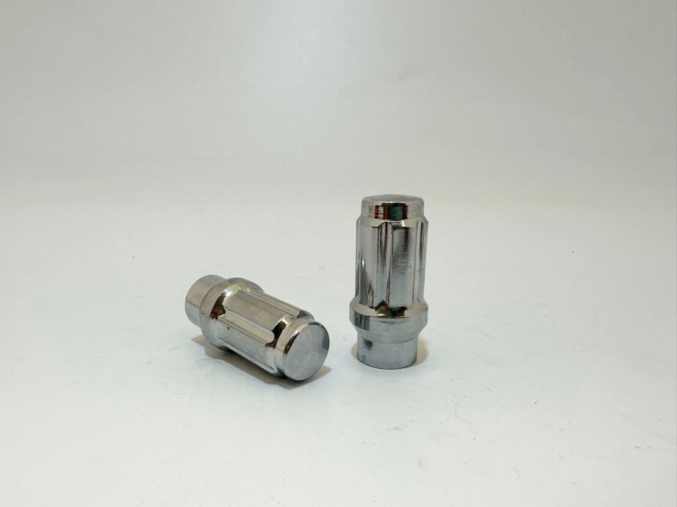 24Pc 12x1.5 Chrome Extended Thread Spline Lug Nuts ET Tapered Conical ...