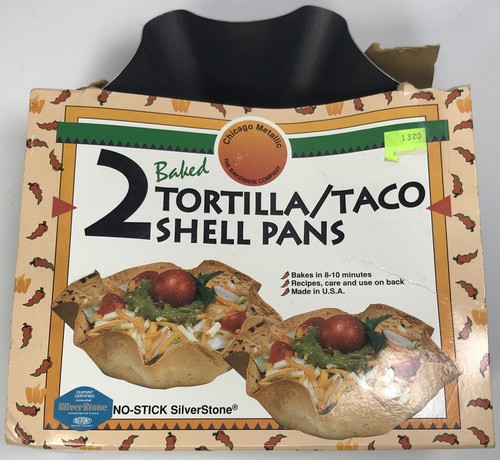 Chicago Metallic 2 Baked Tortilla Taco Shell Pans Non-Stick Dishwasher ...