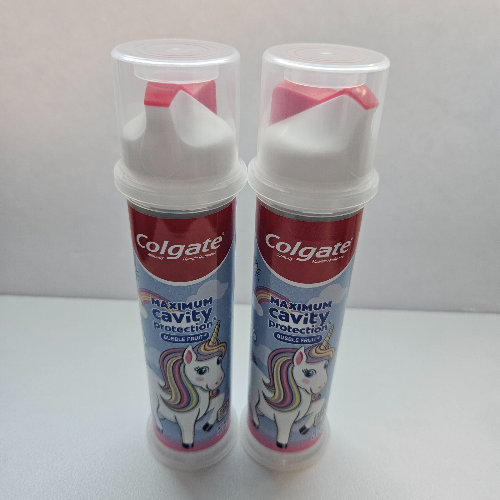 2 Colgate Kids Unicorn Toothpaste Pump, Cavity protection bubble fruit ...