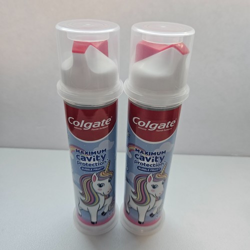 2 Colgate Kids Unicorn Toothpaste Pump, Cavity protection bubble fruit ...