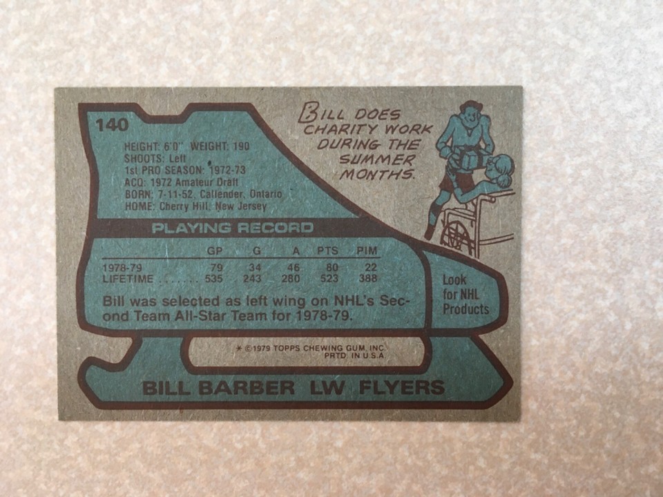 1979-80 Topps #140 Bill Barber Philadelphia Flyers | eBay