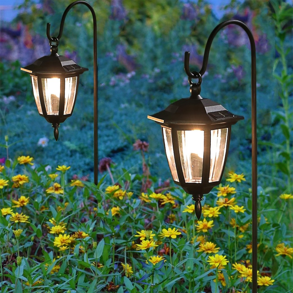 4 Pack Solar Hanging Lights Outdoor, Solar Powered Garden Decorative ...