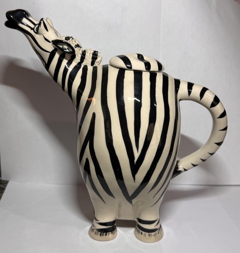 BLUE SKY STANDING ZEBRA 5 CUP TEA POT BLACK AND WHITE NEW | eBay