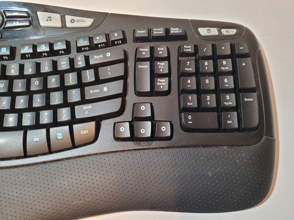 Logitech K350 Wireless Wave Ergonomic Keyboard w Unifying Receiver ...