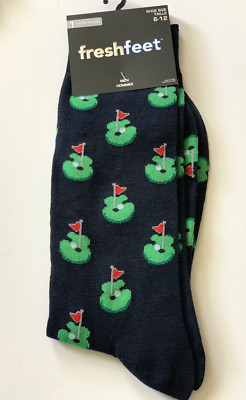 Funky Socks Golf Navy Blue Fresh Feet Novelty Casual New | eBay