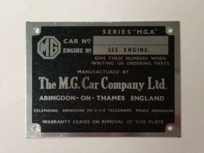Chassis Plate For MG MGA 57 - 62 CRCP340 | eBay UK