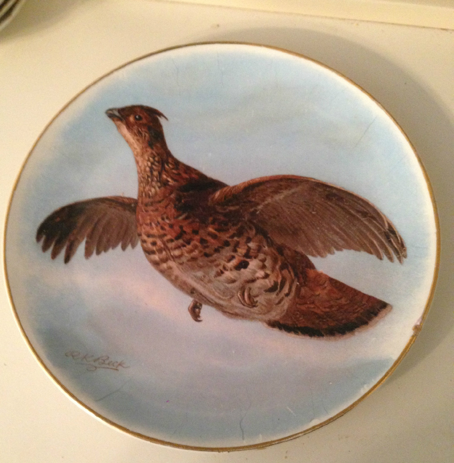 Porcelain Wild Game Plate, RK Beck signed,1920 Birds set of 3 | eBay