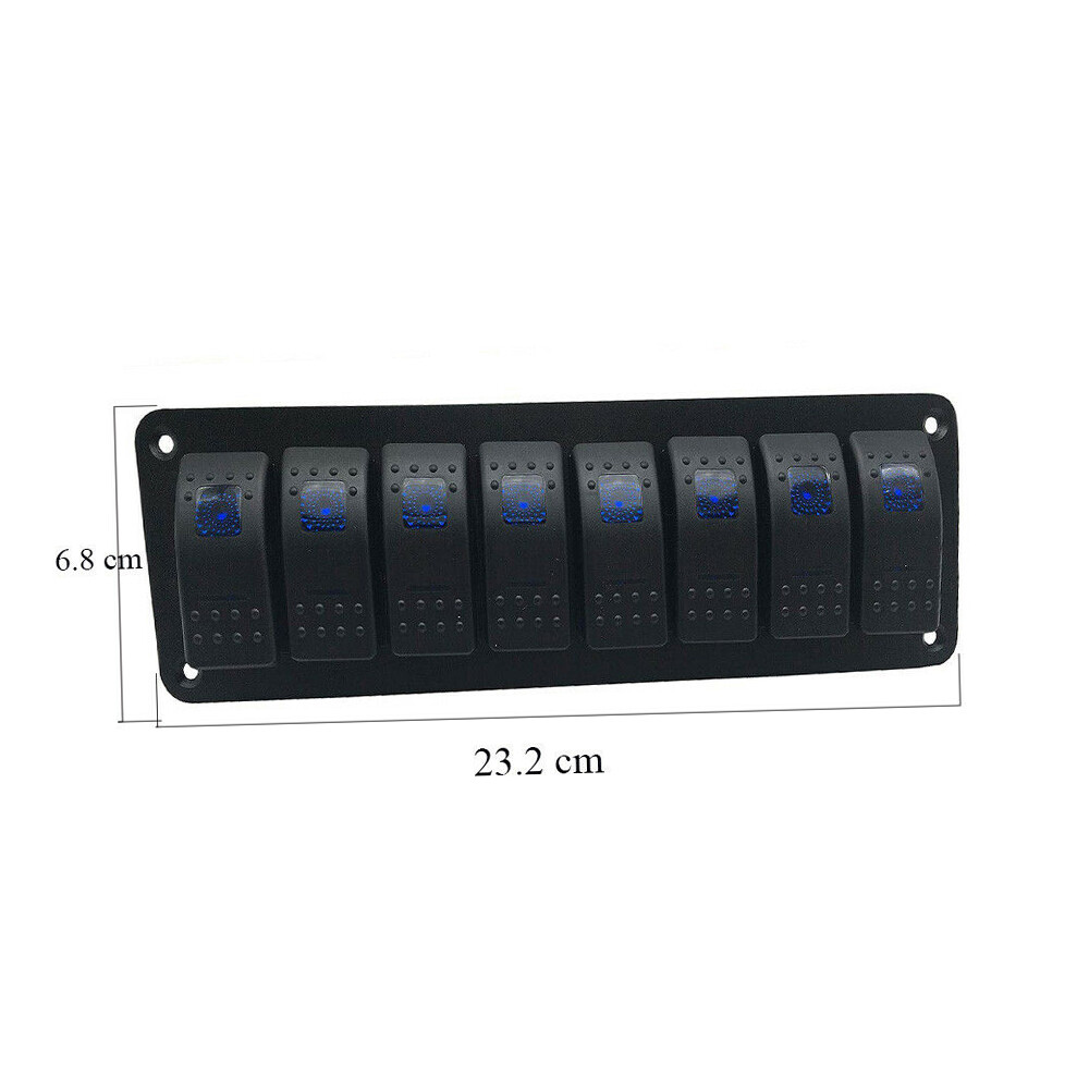 8 Gang Marine Boat Rocker Switch Panel 12V/24V Waterproof RV LED For ...