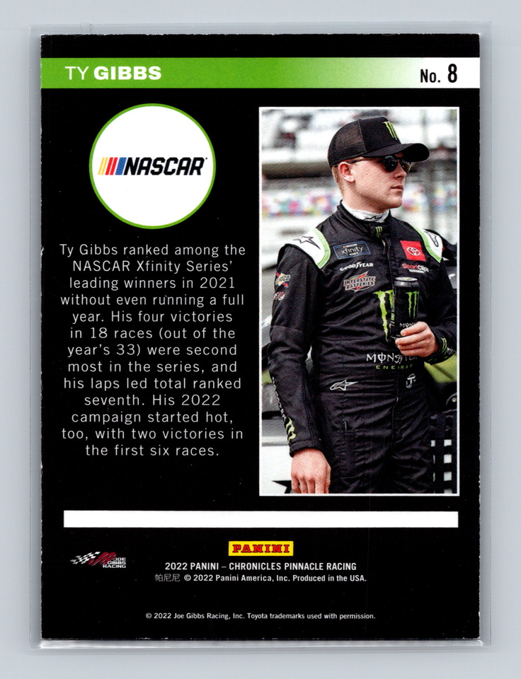 Ty Gibbs 2022 Panini Chronicles Racing Pinnacle # 8 Blue /199 | eBay
