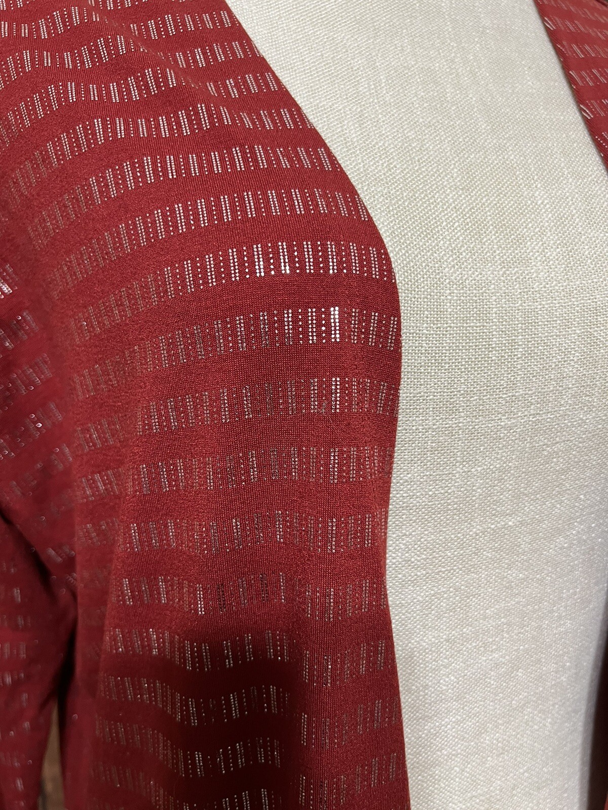 Lularoe Sweater Cover Up, Red and Metallic Silver, Size Large | eBay