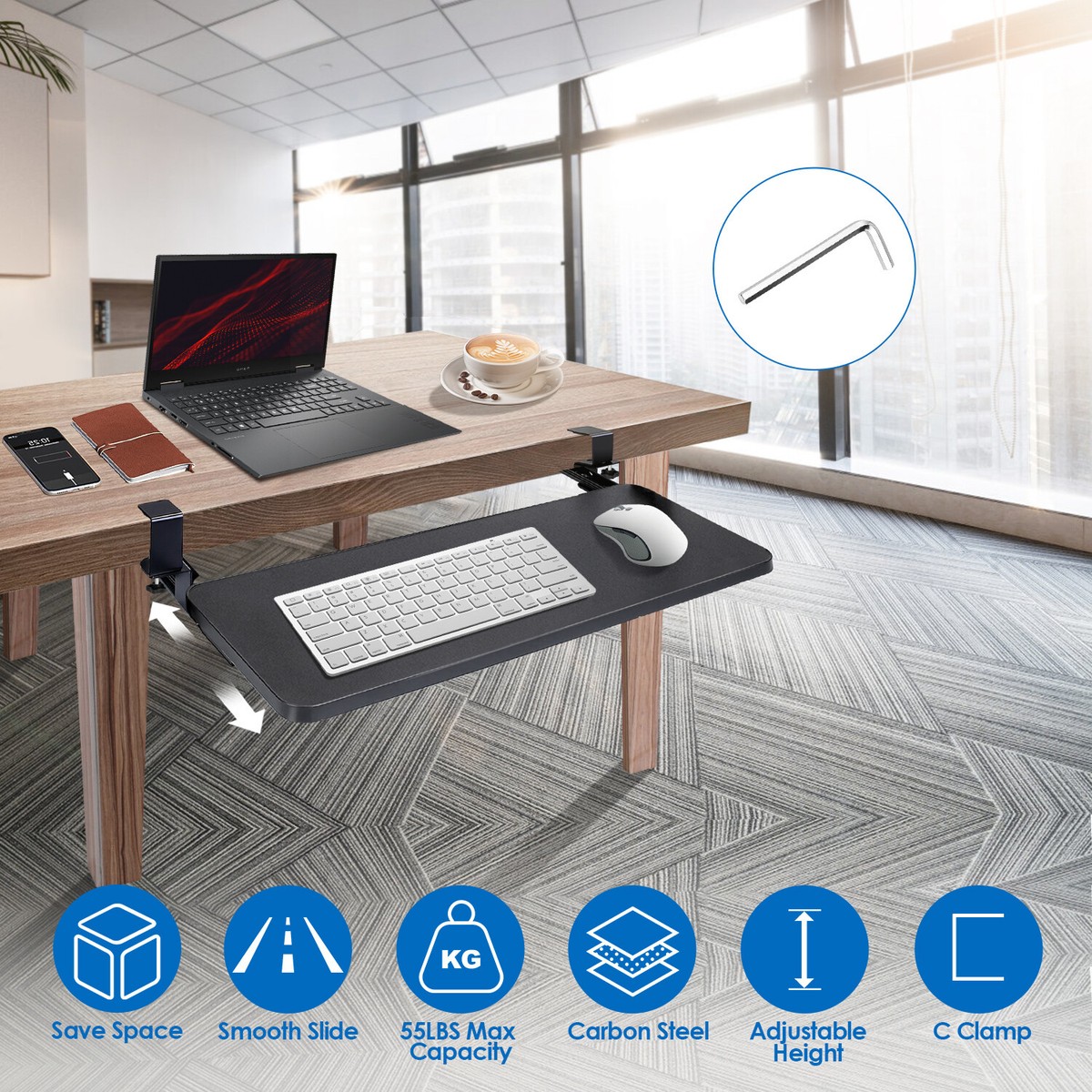 Sturdy Under Desk Keyboard Drawer Slides Keyboard Drawers & Keyboard