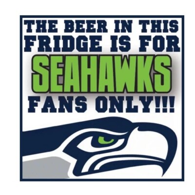 Seattle Seahawks NFL Football Beer Fridge Warning Refrigerator Magnet ...