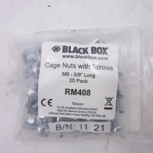 Black Box Network Services RM408 M6 Rail Hardware Pack, Cage Nuts ...