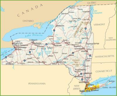 NEW YORK STATE ROAD MAP GLOSSY POSTER PICTURE PHOTO BANNER nyc city ...