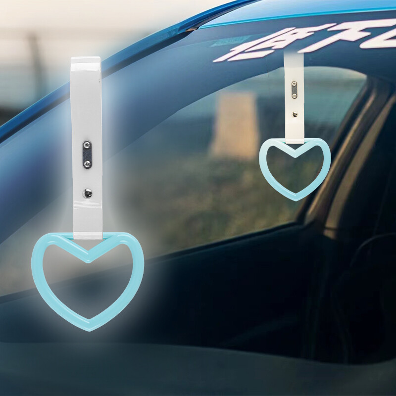 JDM Heart Shape TSURIKAWA L Blue Ring Subway Train Bus Handle Strap PVC ...