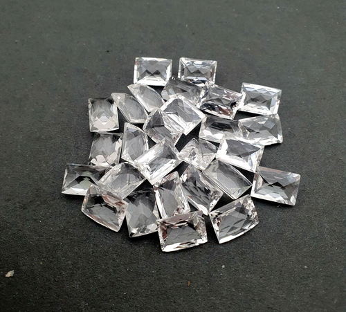 Natural Rock Crystal Quartz Octagon Checker Cut Gemstone 27 Pcs 10x14 ...