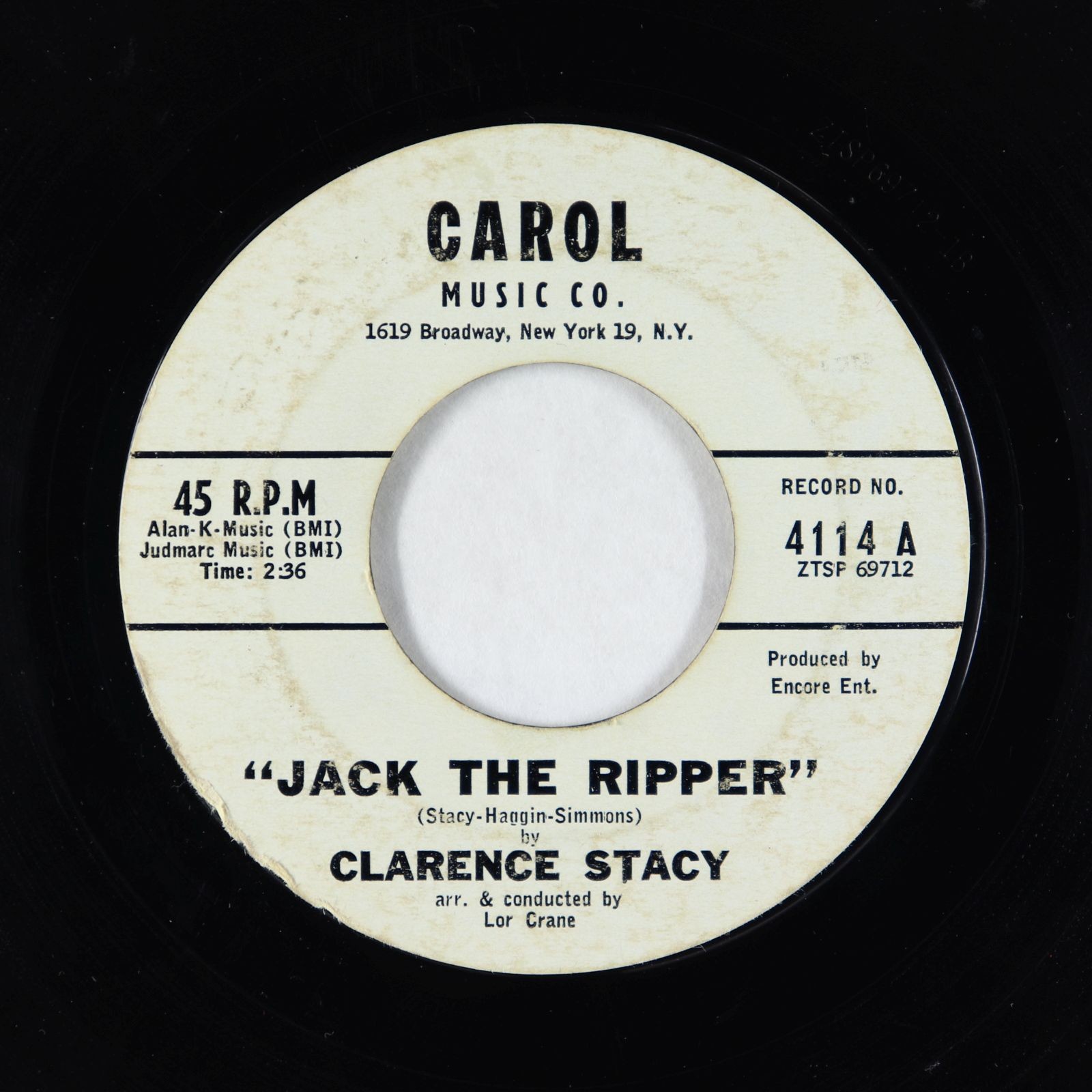 R&B Popcorn Halloween 45 - Clarence Stacy - Jack The Ripper - Carol | eBay