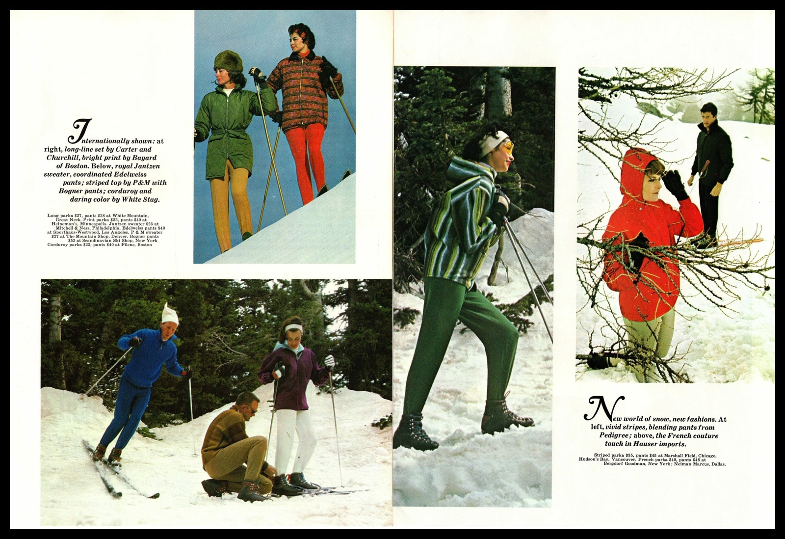 1961 Bogner Ski Pants Marshal Field Ski Parka Bergdorf Goodman 2-Page ...