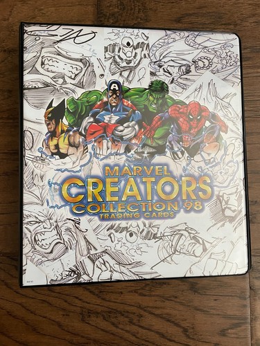 1998 MARVEL CREATOR'S COLLECTION BINDER ALBUM RARE SPIDERMAN HULK ...
